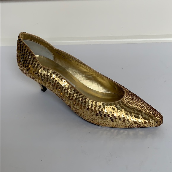 Private Collection | Shoes | Private Collection Gold Sequin Pumps ...